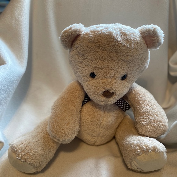 Carter's | Toys | Carters Tan Teddy Bear Brown Polka Dot Bow Large ...